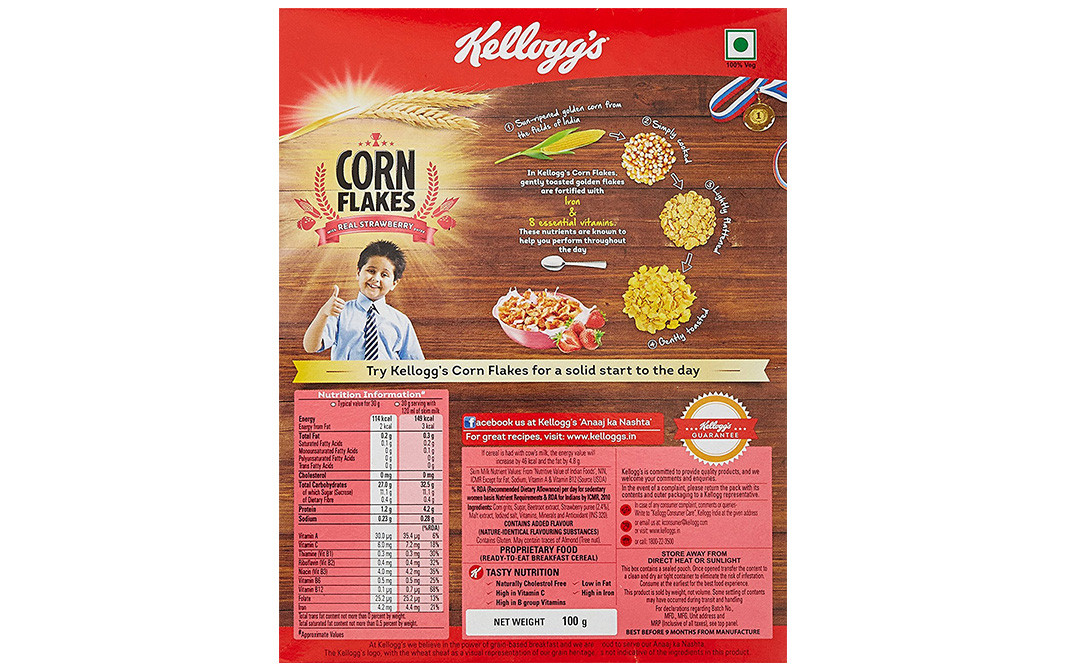 Kellogg's Corn Flakes With Real Strawberry Puree - Reviews ...