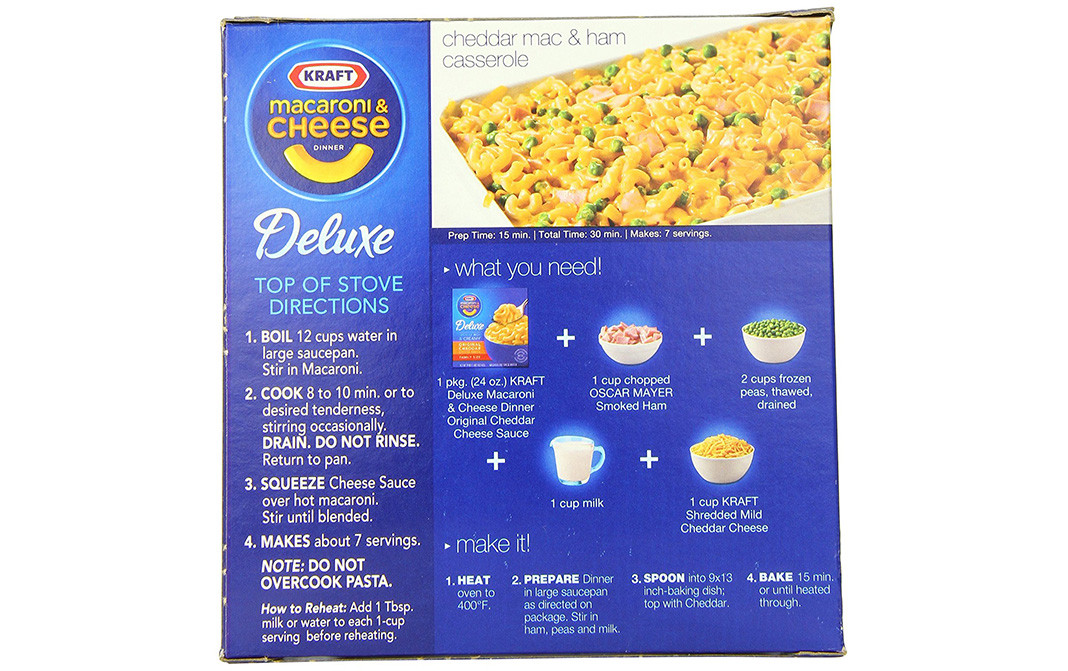 Kraft Macaroni Cheese Dinner, Deluxe Original Cheddar (Family Size) Box ...