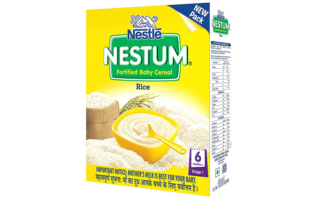 Nestle Nestum, Fortified Baby Cereal Rice, Stage 1 (from 6 months) Box ...