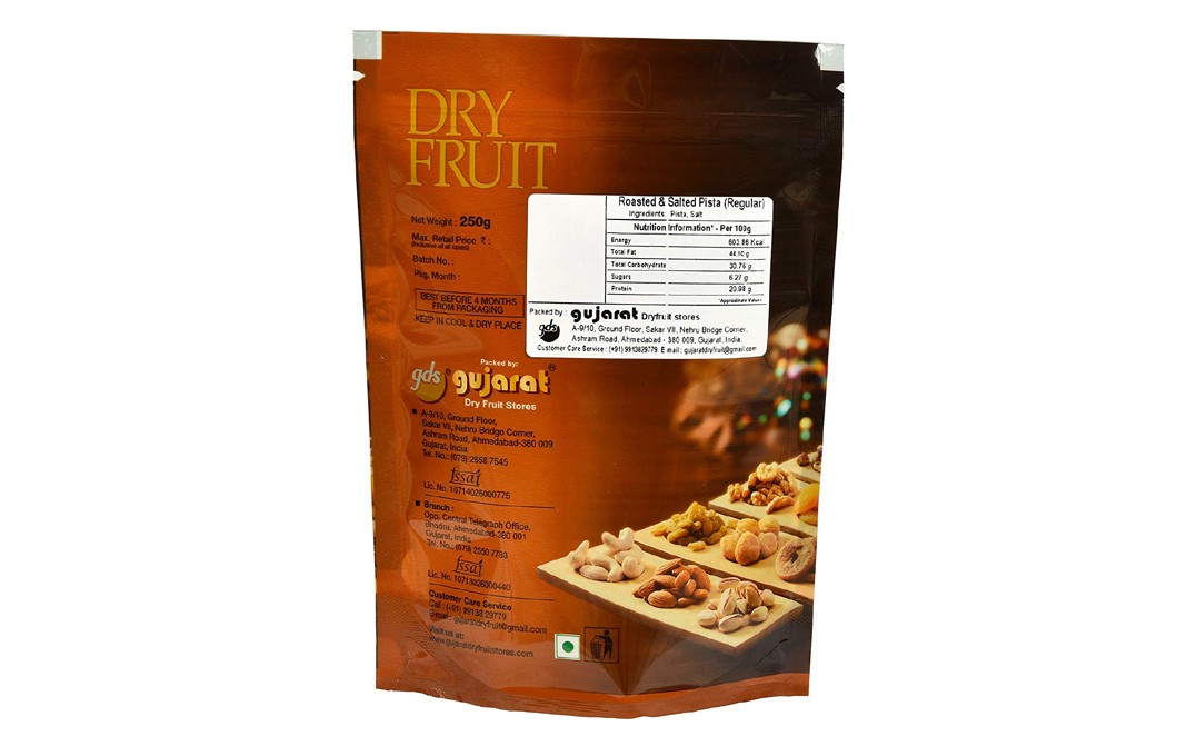 Gujarat Dry Fruit Stores Pista Roasted & Salted - Reviews | Ingredients ...