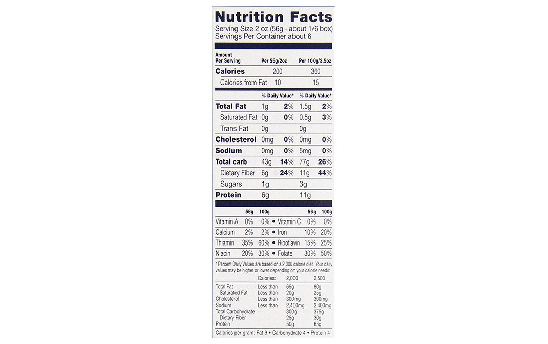 Barilla White Fibre Rotini Box 340 grams - Reviews | Nutrition ...