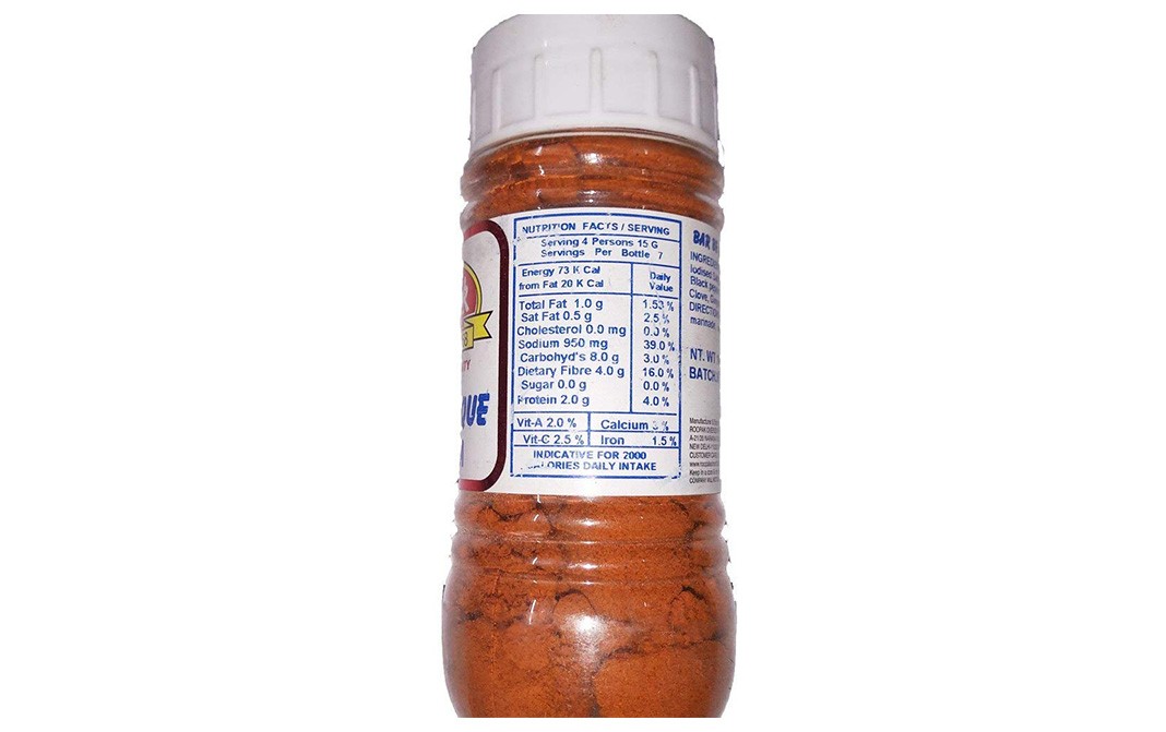 Roopak Bar Be Que Masala Glass Bottle 100 grams - Reviews | Nutrition ...