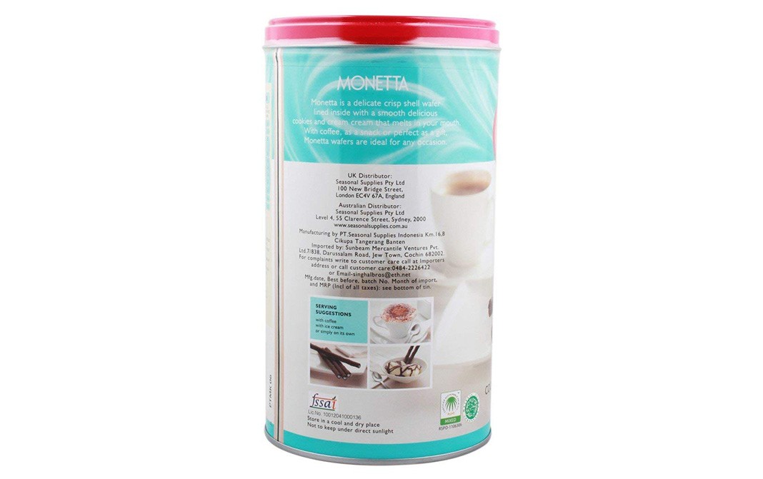 Monetta Cookies And Cream Flavoured Cream Wafers Jar 300 grams - GoToChef