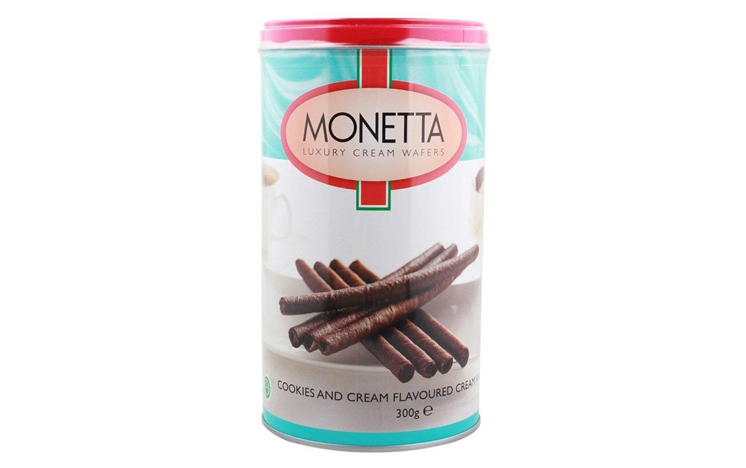 Monetta Cookies And Cream Flavoured Cream Wafers Jar 300 grams - GoToChef