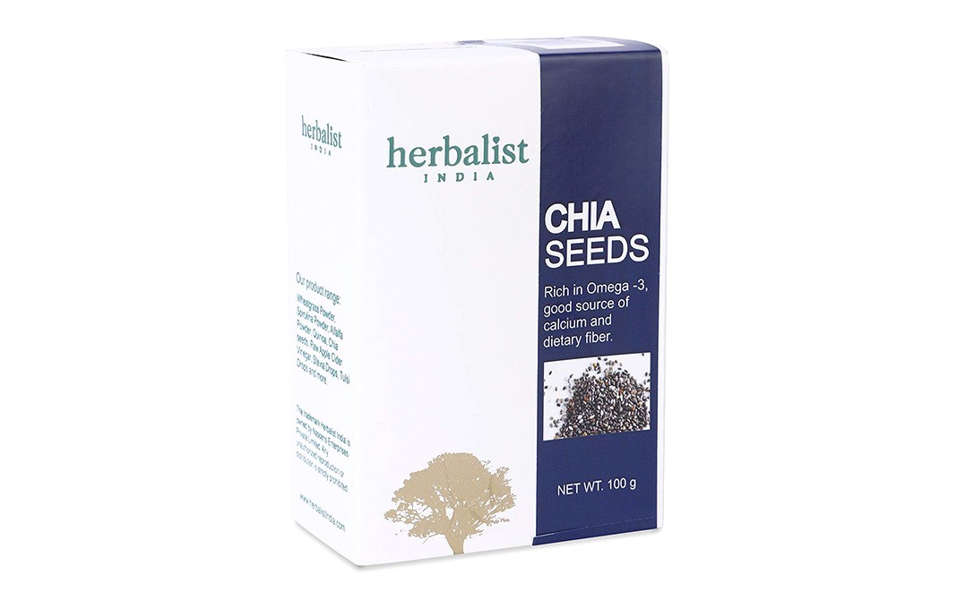 Herbalist Chia Seeds Box 100 grams - Reviews | Nutrition | Ingredients ...