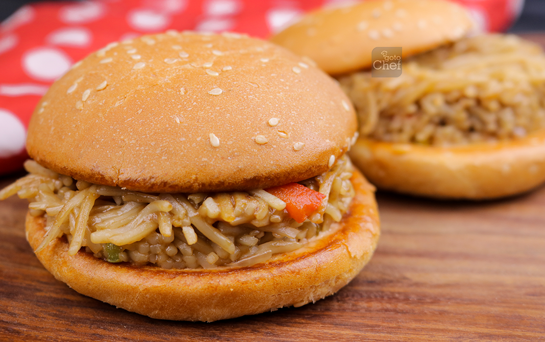 Noodle burger Recipe - GoToChef
