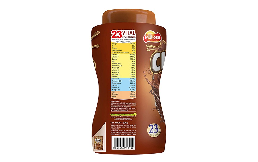 Milkose Choco Malt Choco Bliss Plastic Jar 500 grams - GoToChef