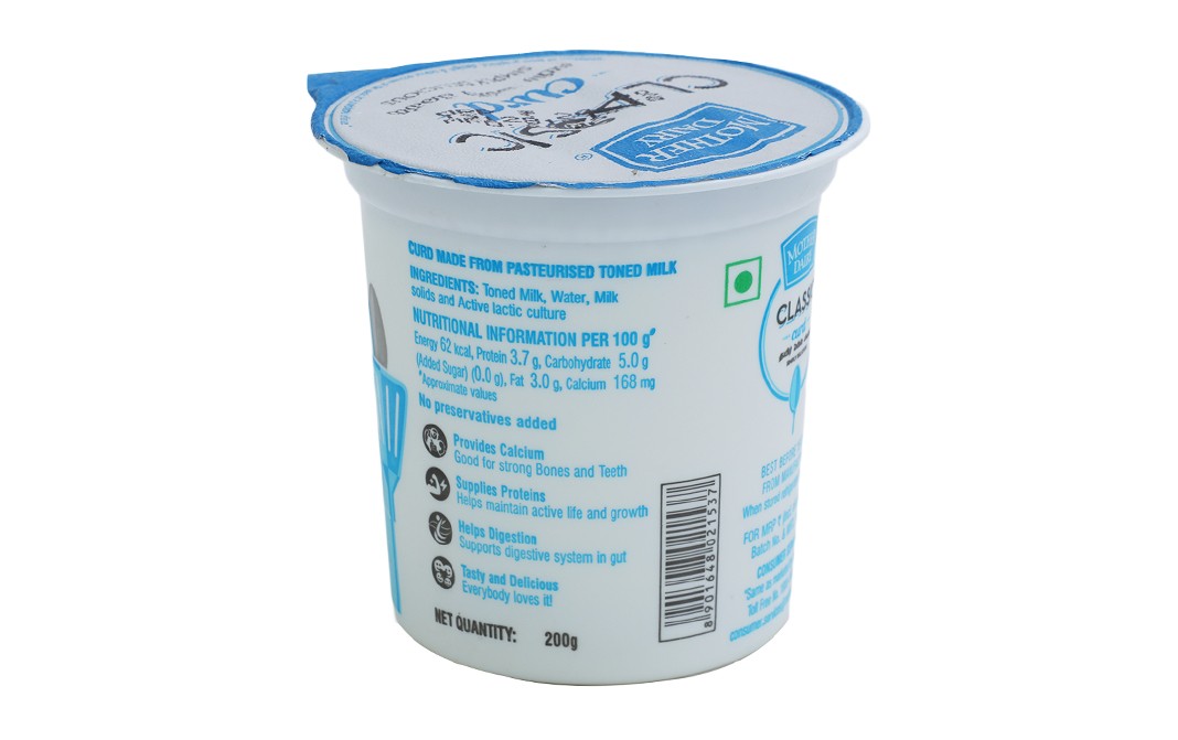 Mother Dairy Classic Curd Pack 200 grams - GoToChef