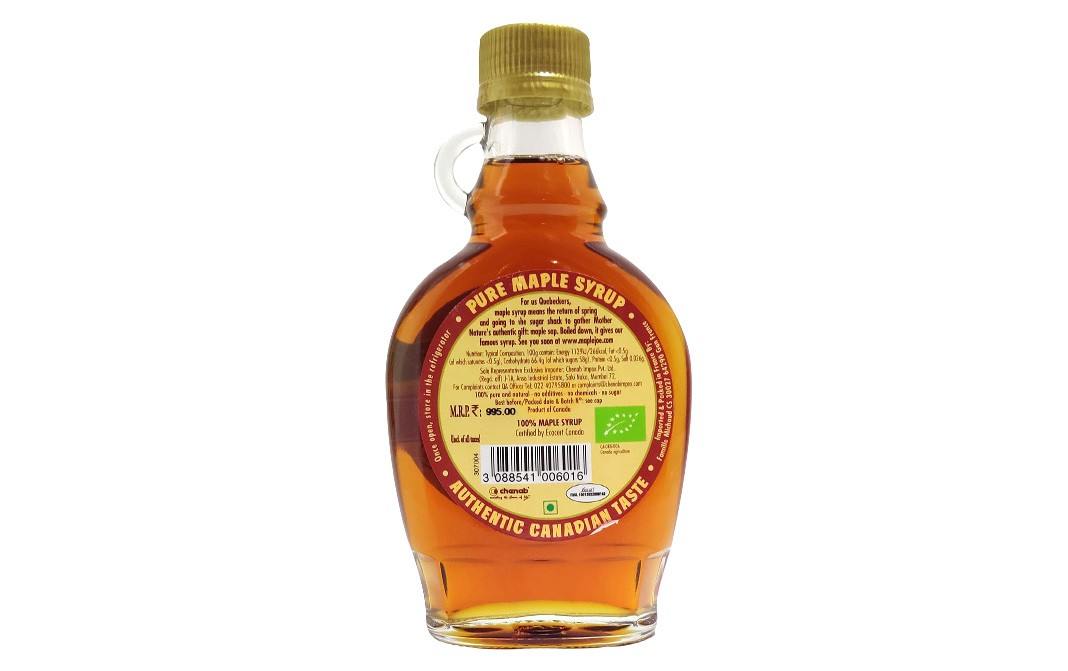 Maple Joe Pure Organic Maple Syrup Glass Bottle 250 grams - GoToChef