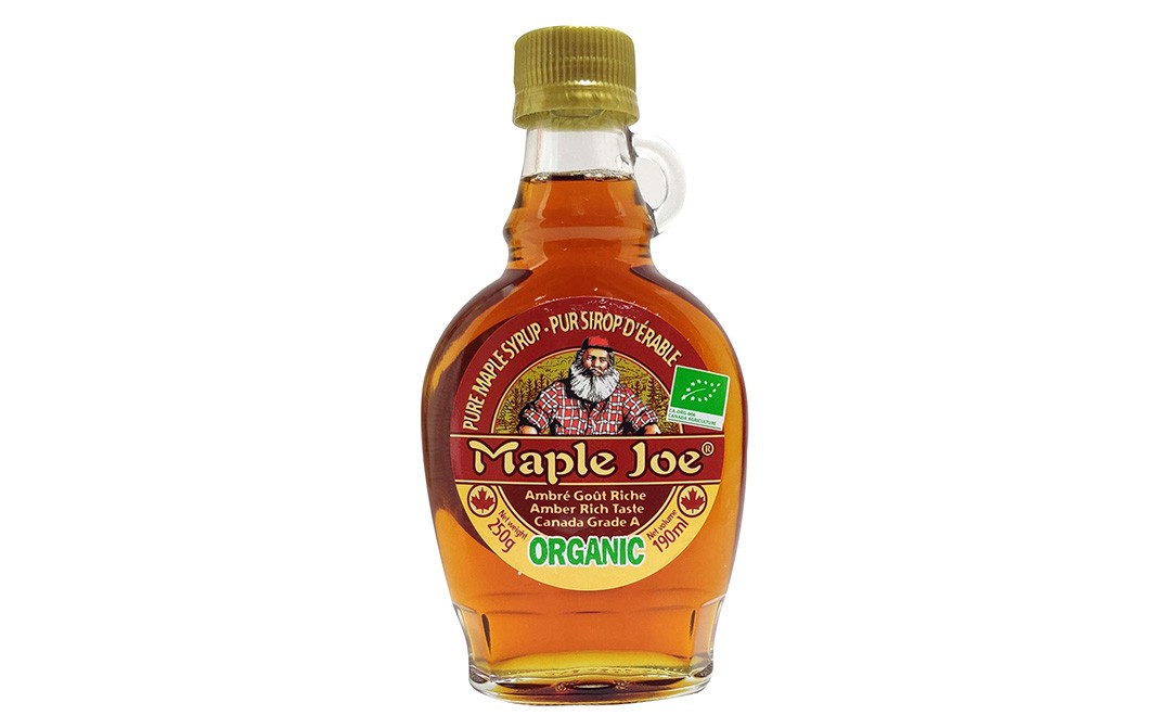 Maple Joe Pure Organic Maple Syrup Glass Bottle 250 grams - GoToChef