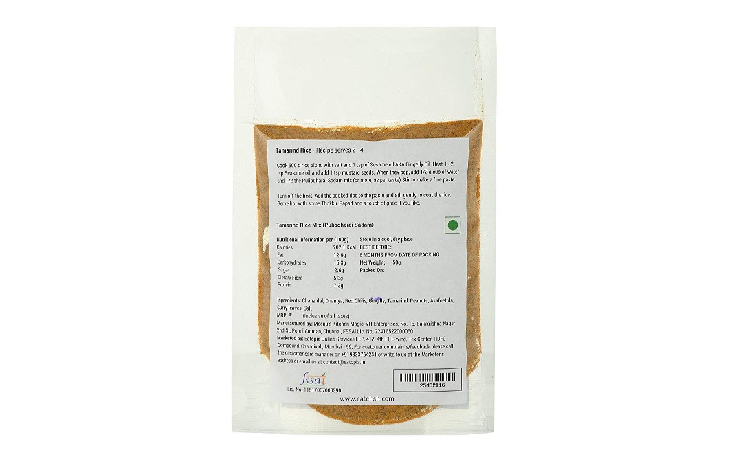 Eatelish Tamarind Rice Mix Pack 50 grams - GoToChef