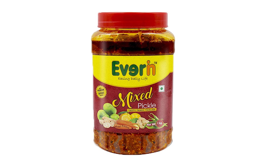 Everin Mixed Pickle Plastic Jar 1 kilogram - GoToChef