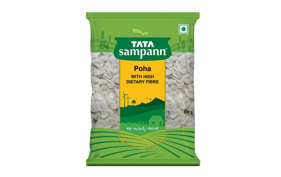Tata Sampann Poha With High Dietary Fibre Pack 500 grams - GoToChef