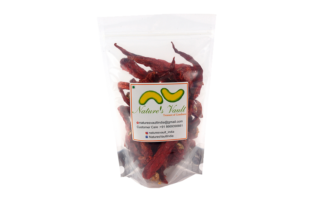 Nature's Vault Dry Red Chilli Pack 100 grams - GoToChef