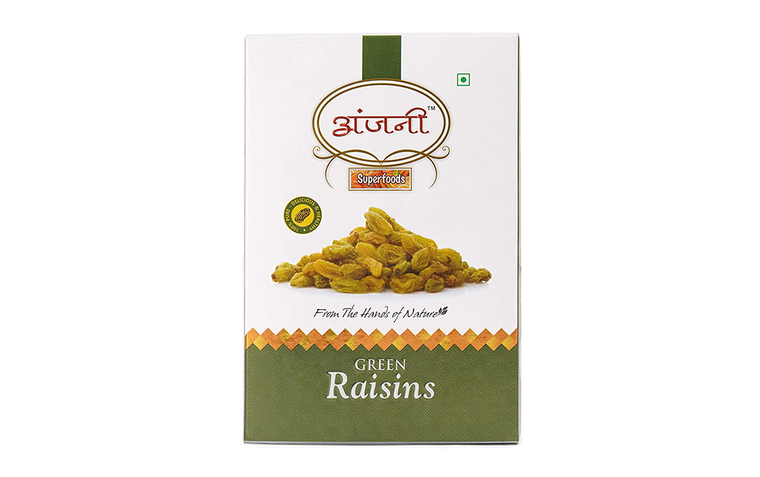 Anjani Superfoods Green Raisins Box 100 grams - GoToChef