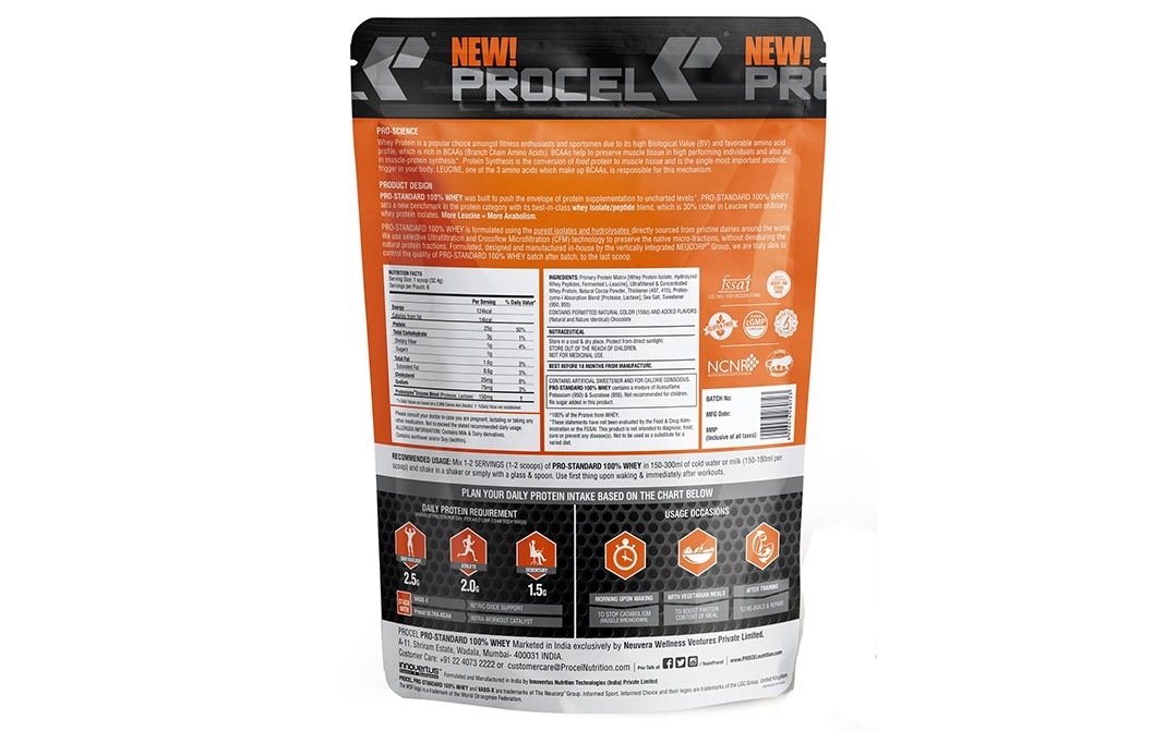 Procel 100% Whey Pro-Standard Chocolate Irish Cream Flavor Pack 200 ...