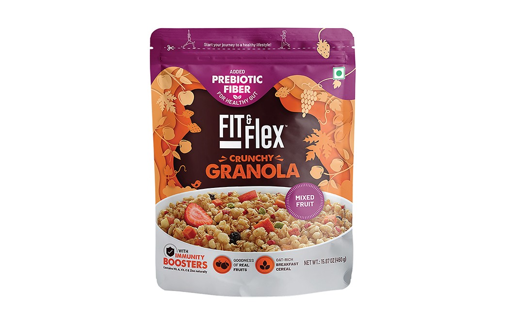 Fit & Flex Crunchy Granola Mixed Fruit Pack 450 grams - GoToChef
