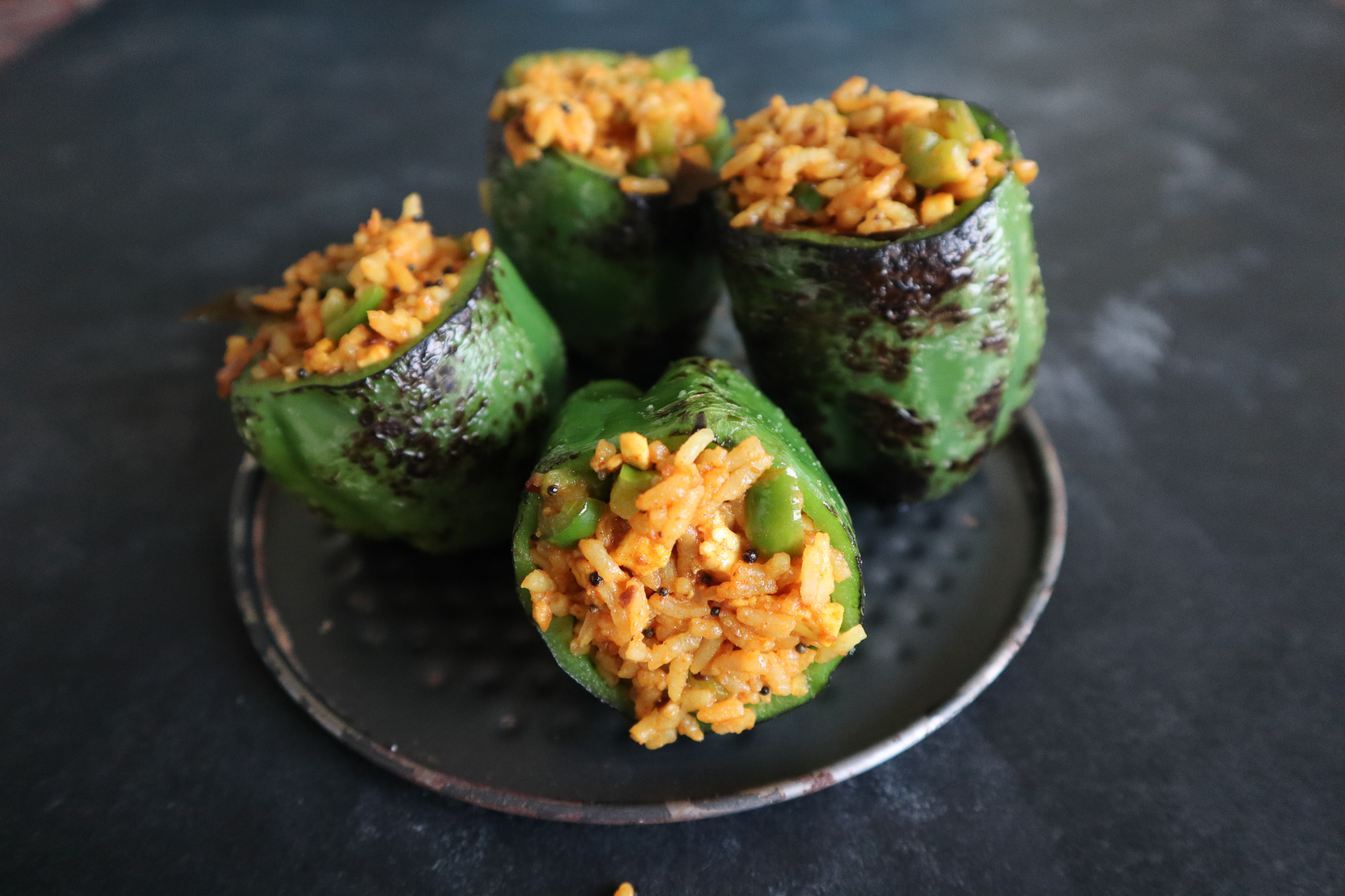 Leftover Rice Stuffed Capsicum Recipe - GoToChef