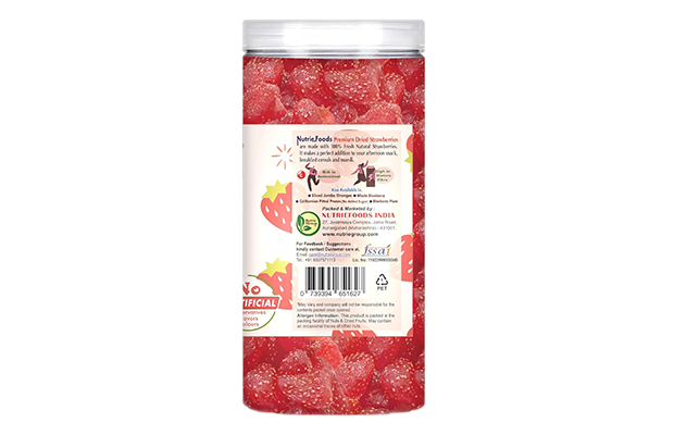 Nutrie Foods Premium Dried Strawberry Plastic Bottle - GoToChef