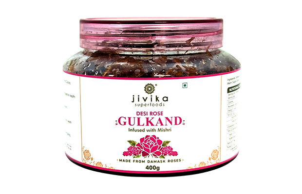 Jivika Organics Desi Rose Gulkand Infused With Mishri Glass Jar - GoToChef