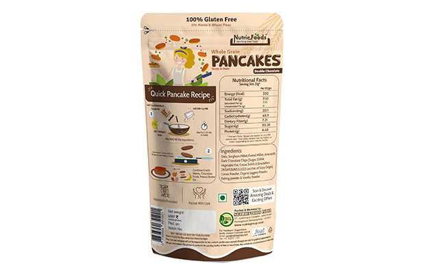 Nutrie Foods Whole Grain Pancakes Double Chocolate Pack - GoToChef