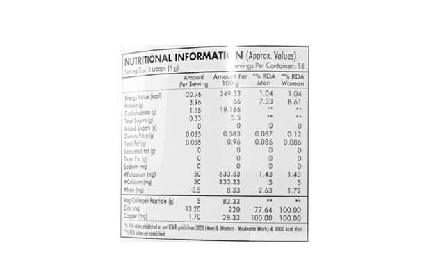 Healthy Hey Veg Collagen Peptide Lemon Flavour Plastic Jar - GoToChef